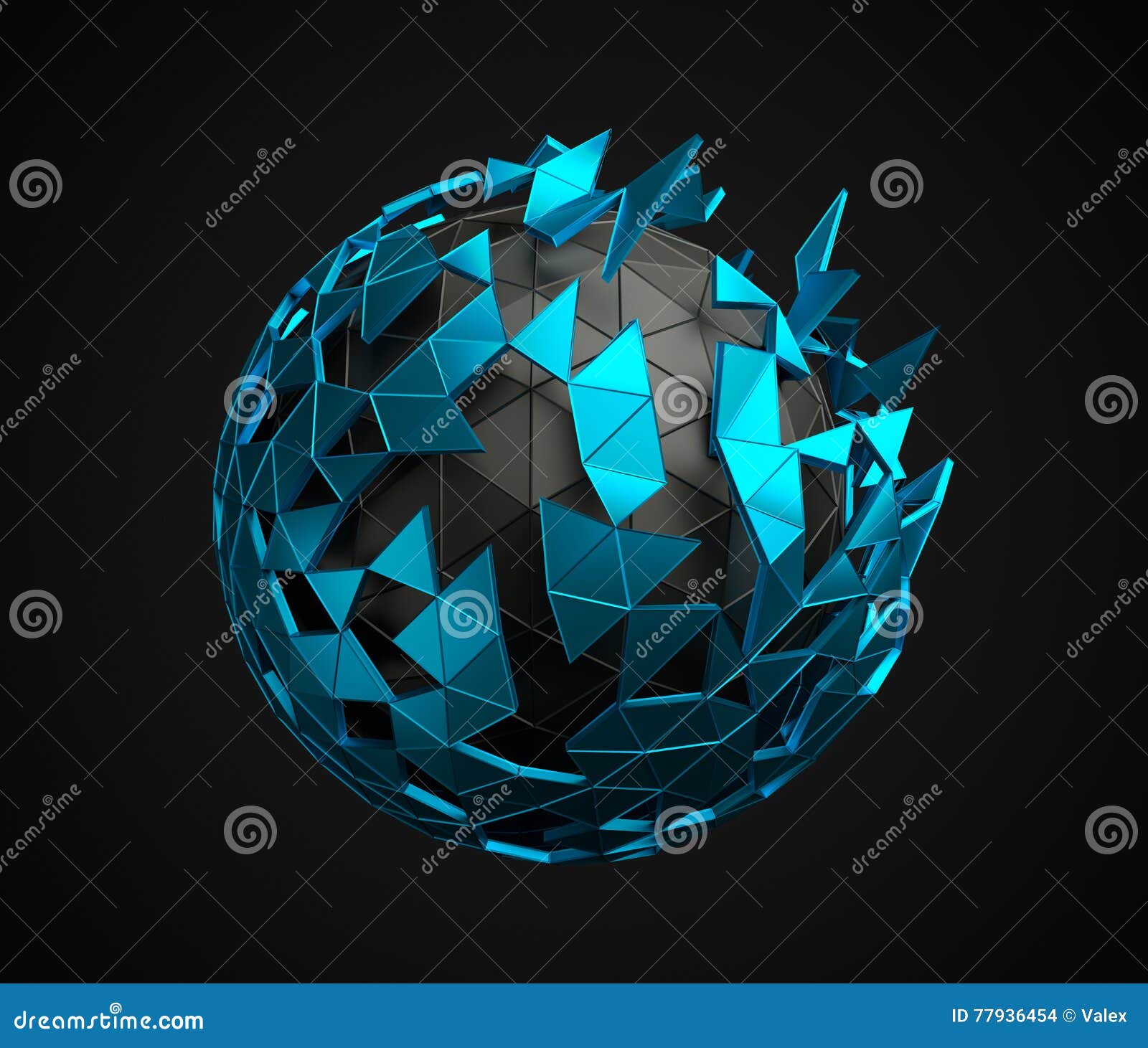 Low Poly Sphere with Chaotic Structure. Stock Illustration ...
