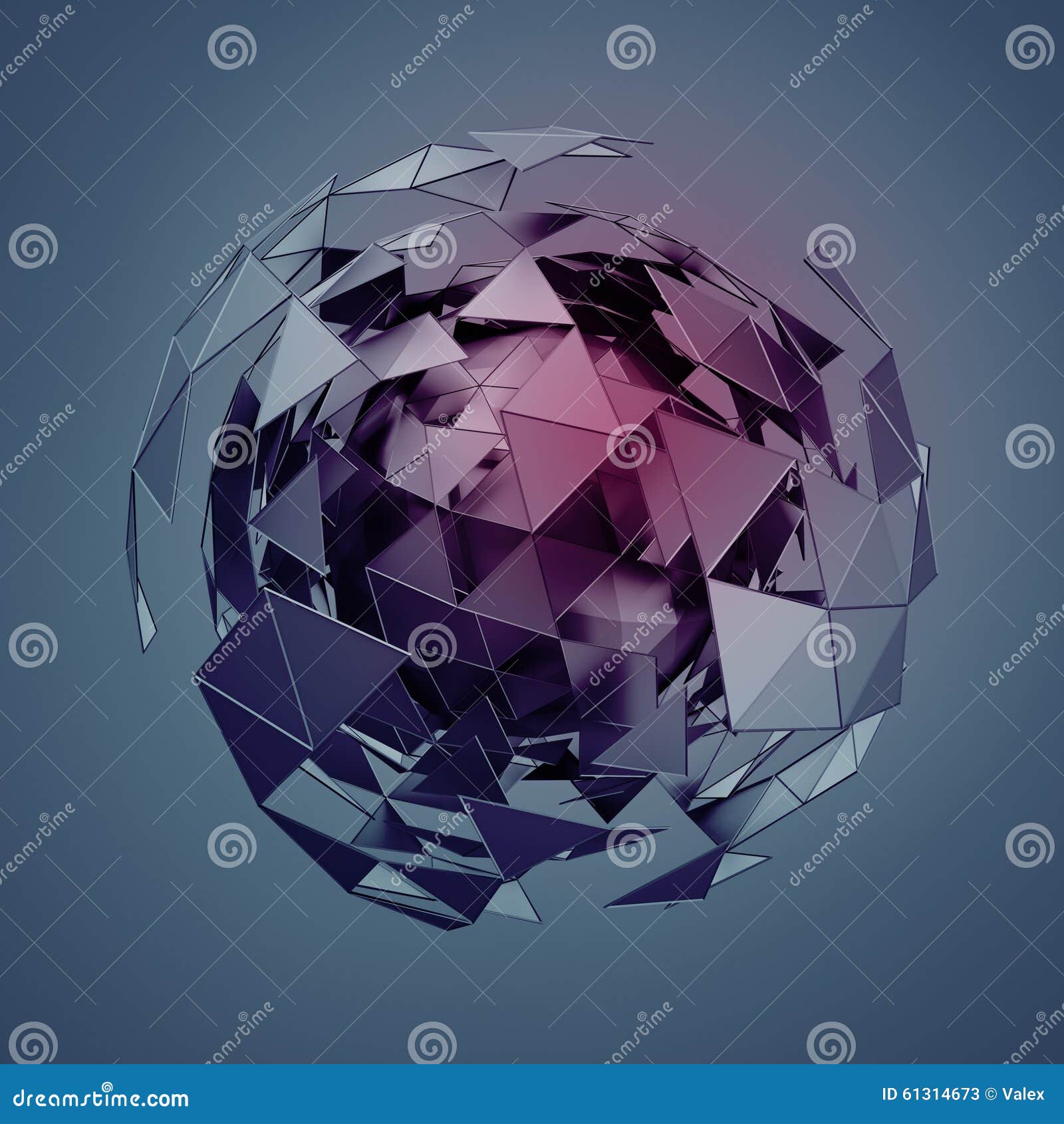 Low Poly Sphere with Chaotic Structure Stock Illustration ...