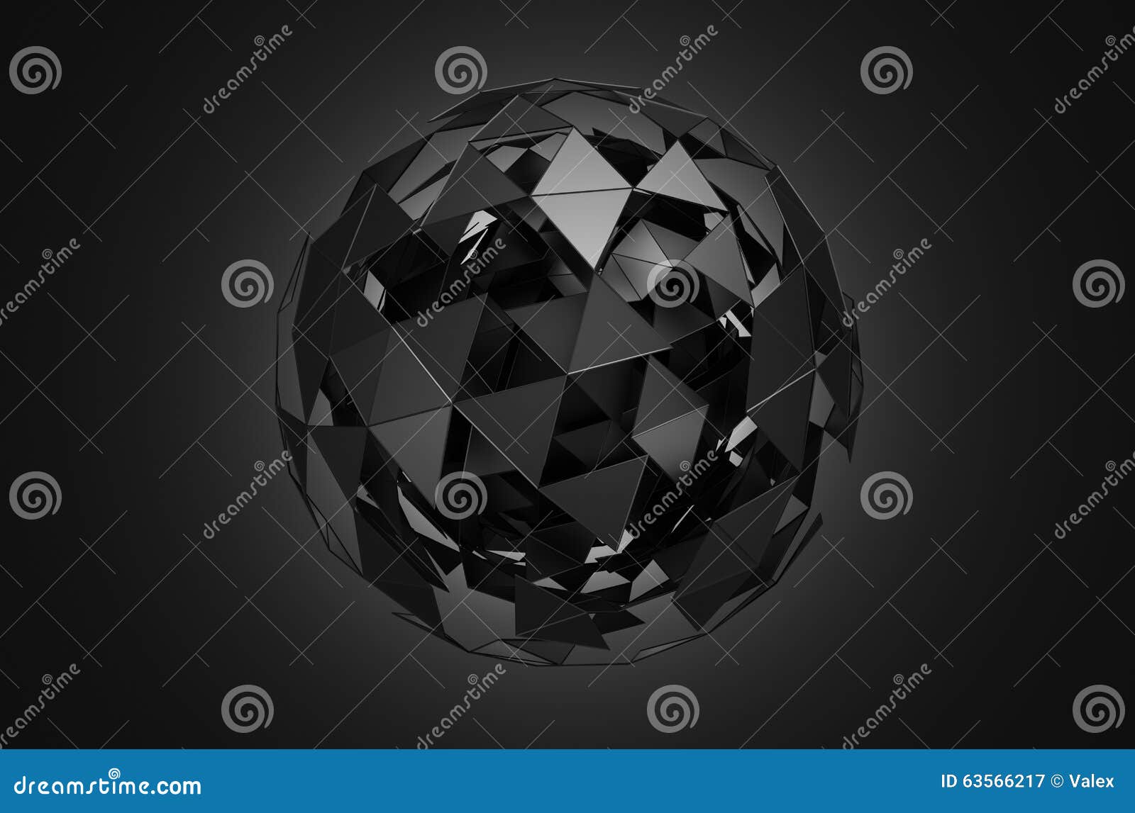 Low Poly Sphere Is In The Corner, Simple Shape, 3d Rendering Modern ...