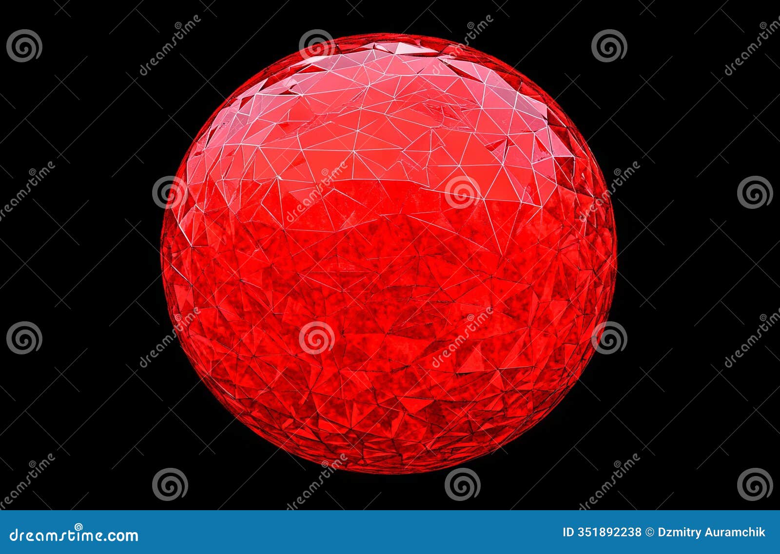 A Low Poly Sphere with a Chaotic Structure Rendered in 3D. Stock Photo ...