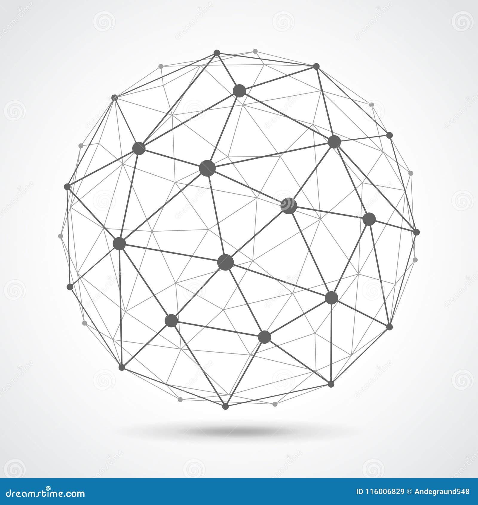 Low Poly Sphere from Dots and Lines Isolated Vector Stock Vector ...