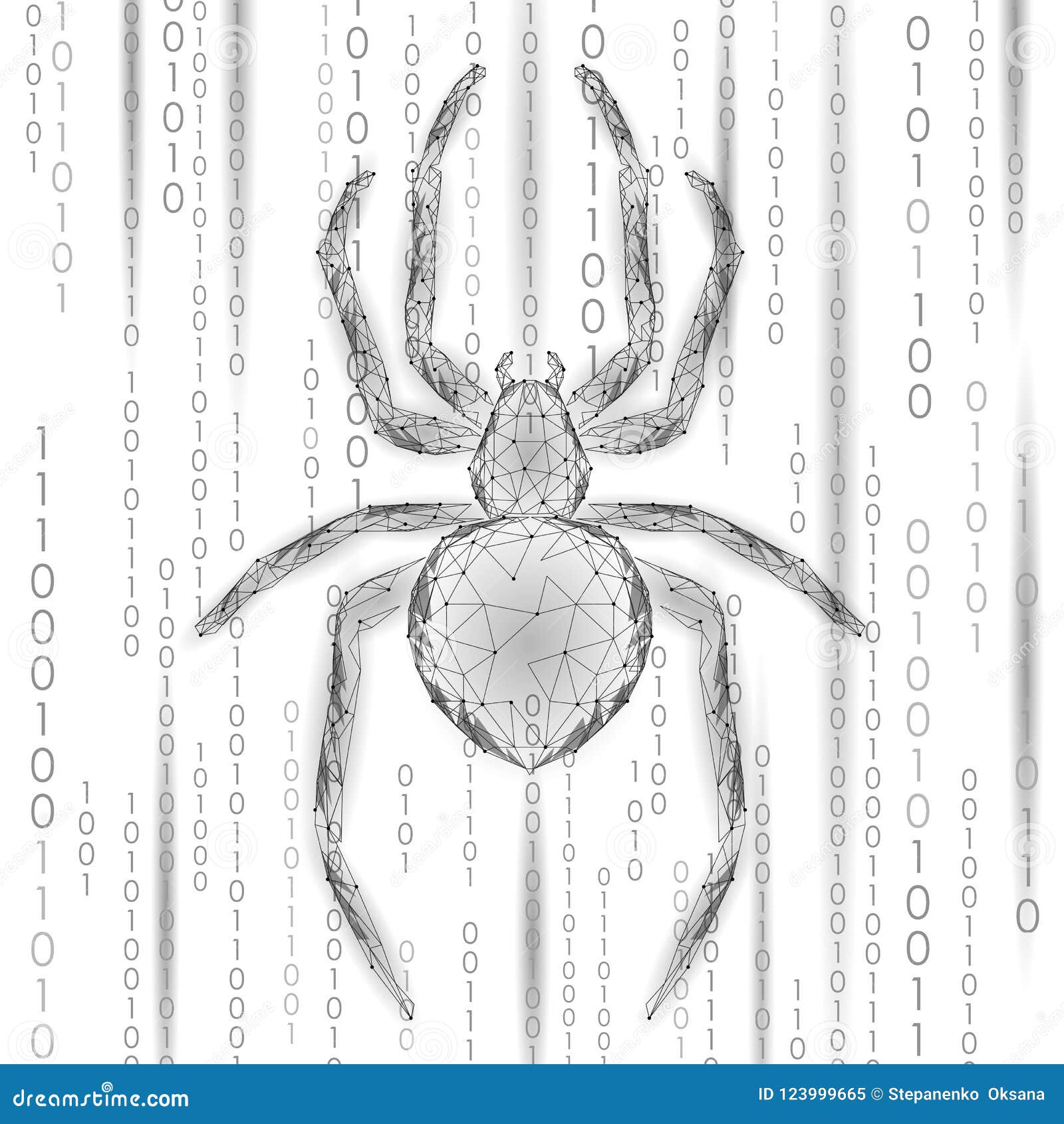 Low Poly Spider Hacker Attack Danger. Web Security Virus Data Safety ...