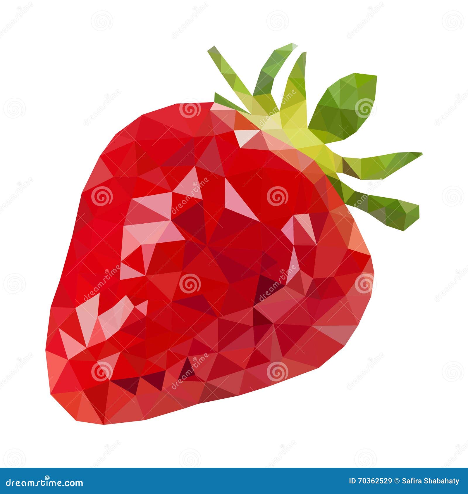 Low Poly Strawberry stock vector. Illustration of cream - 70362529