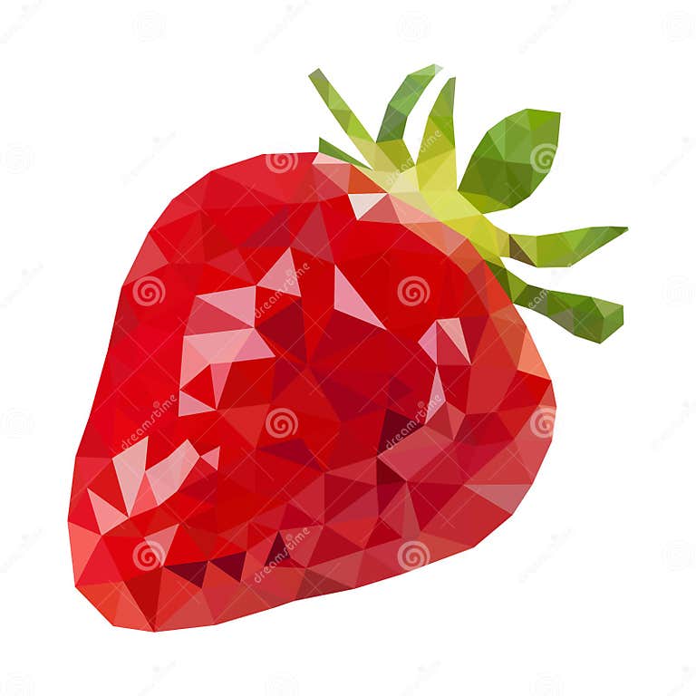 Low Poly Strawberry stock vector. Illustration of cream - 70362529