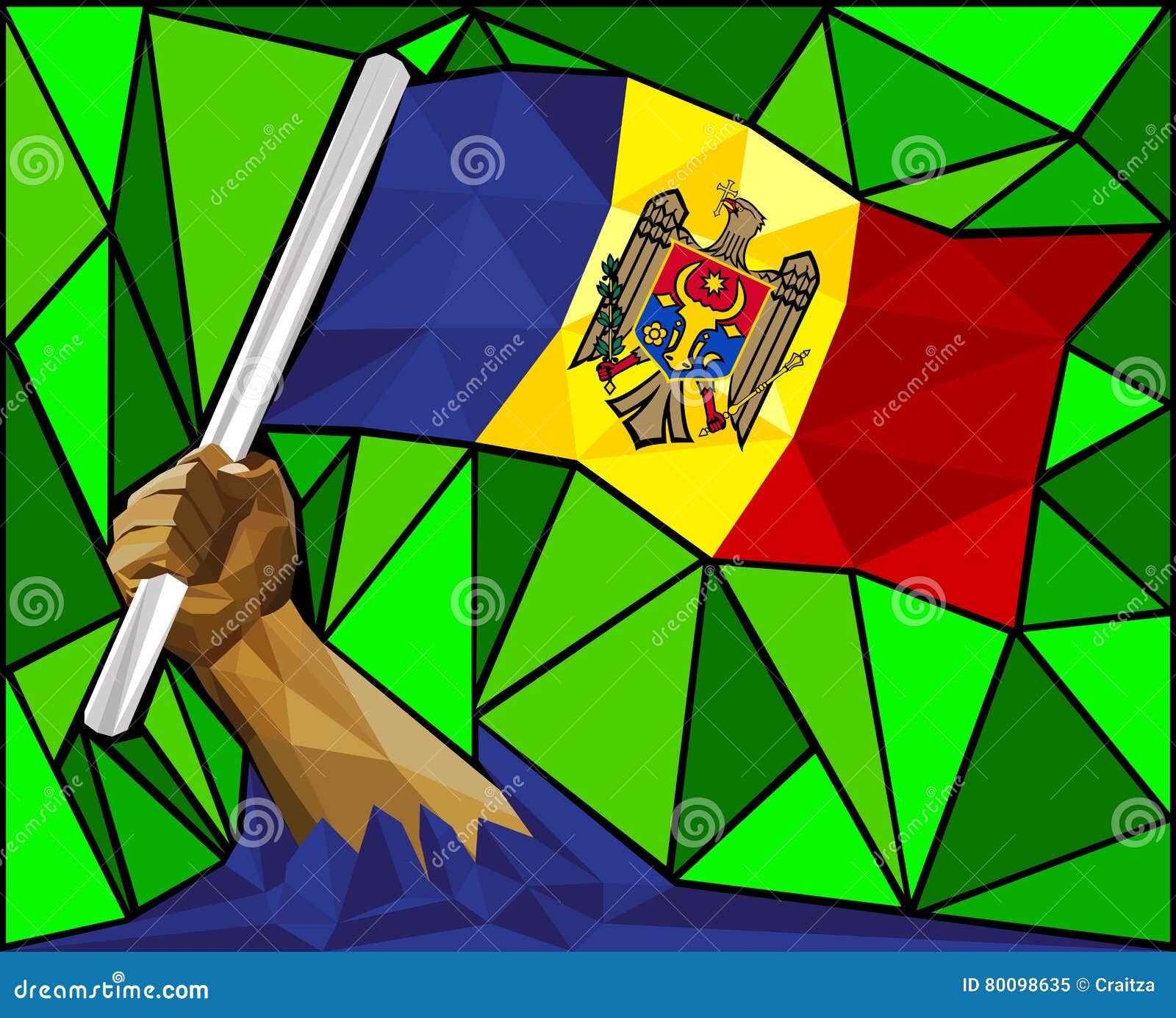 Holding Flag Low Poly Stock Illustrations – 11 Holding Flag Low Poly ...