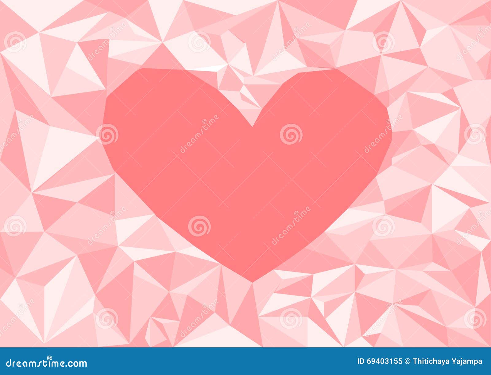 Low Poly Style Vector,heart Pink Low Poly Design, Low Poly Style ...