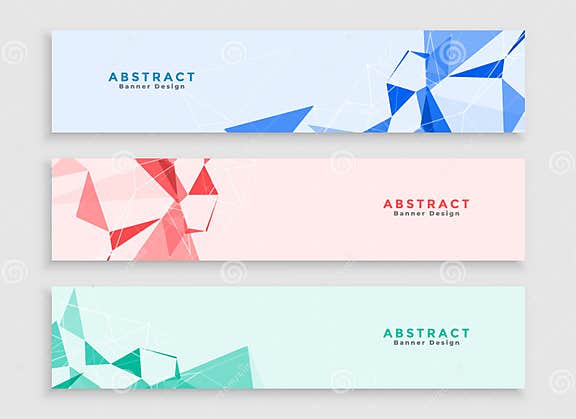 Low Poly Style Wide Web Slider Template for Corporate Information Stock ...