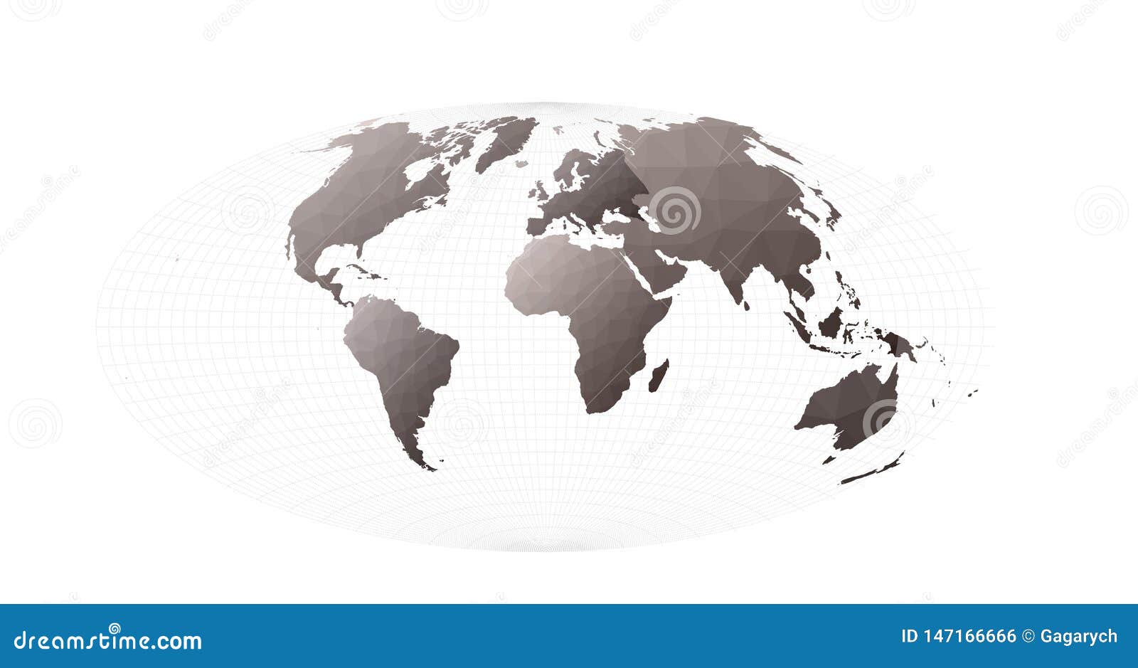 Low poly style world map. stock vector. Illustration of land - 147166666