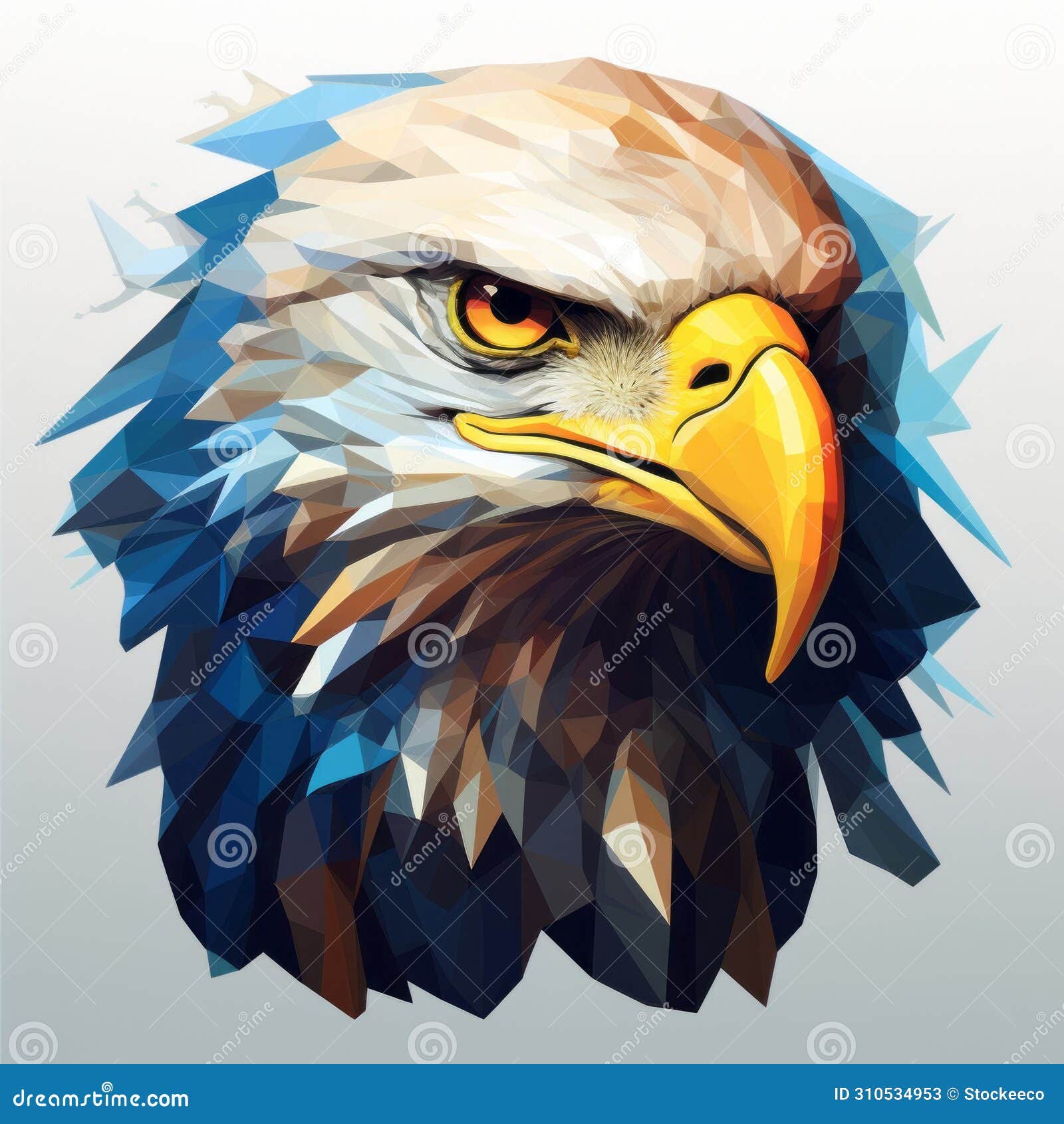 Low Poly Stylized Eagle Head: Hyper-realistic Animal Illustration Stock ...