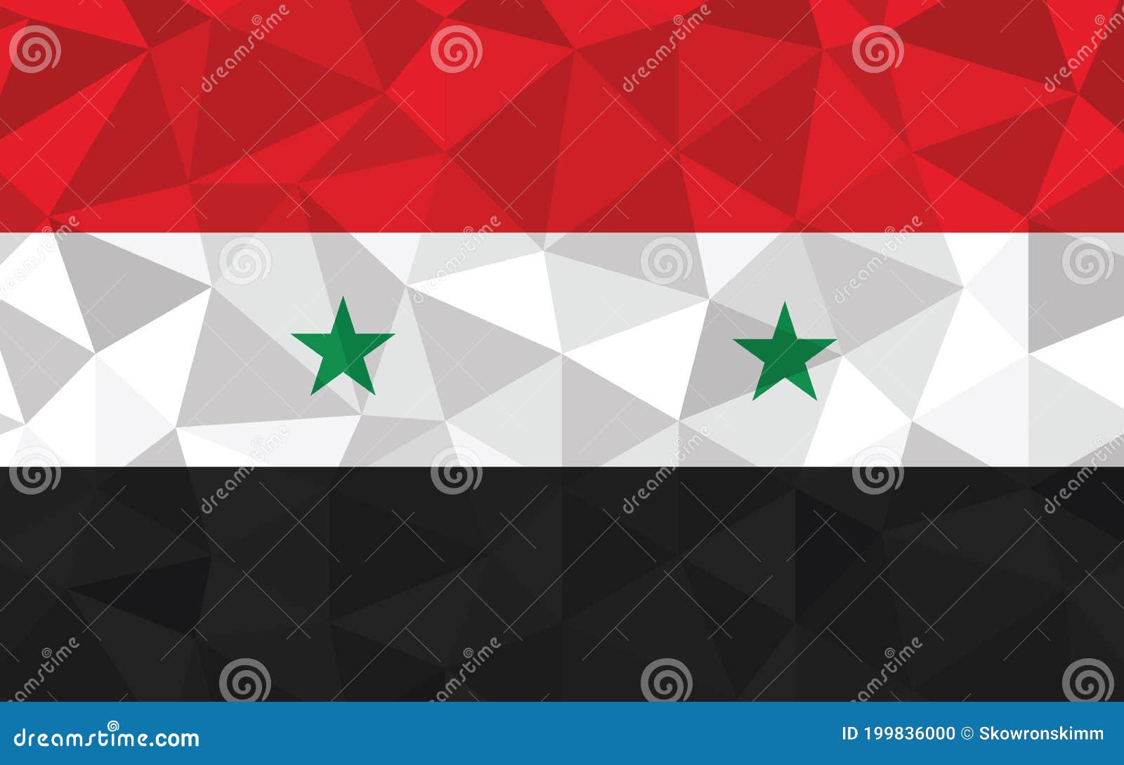 Low Poly Syria Flag Vector Illustration. Triangular Syrian Flag Graphic ...