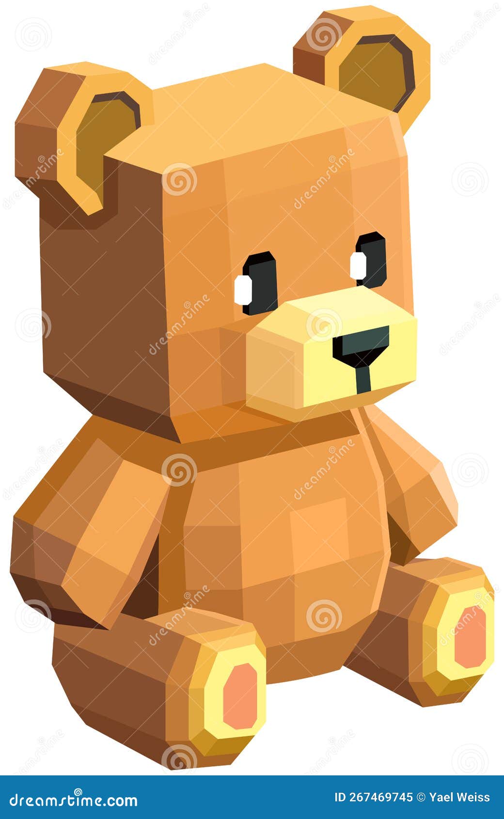 Low Poly Teddy Bear stock vector. Illustration of mini - 267469745