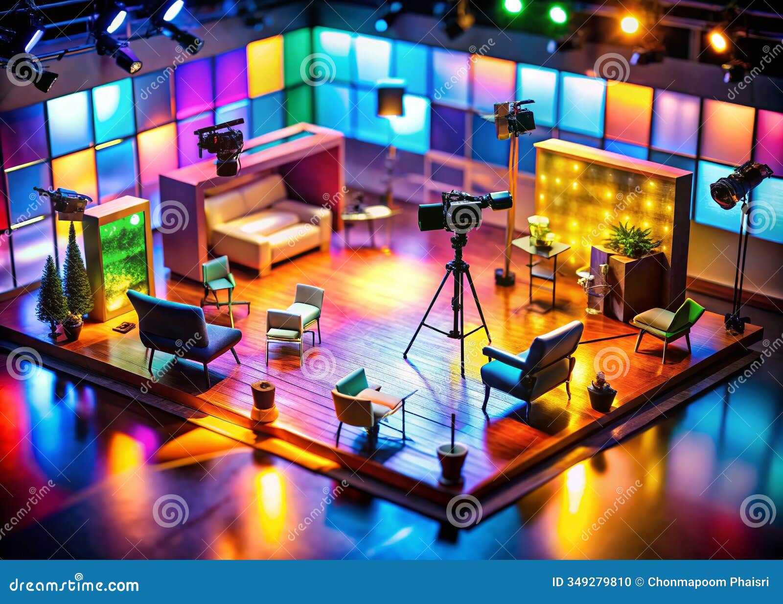 Low Poly Television Studio Isometric Design for Creative Media ...