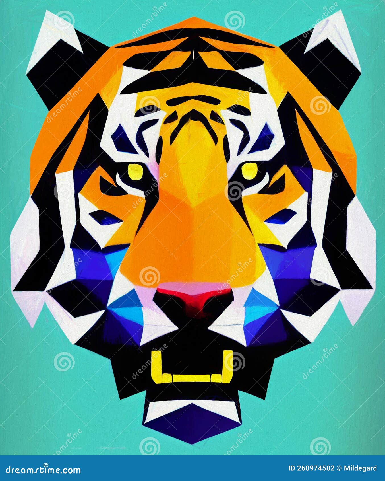 Low Poly Tiger - Digital Art Stock Illustration - Illustration of ...