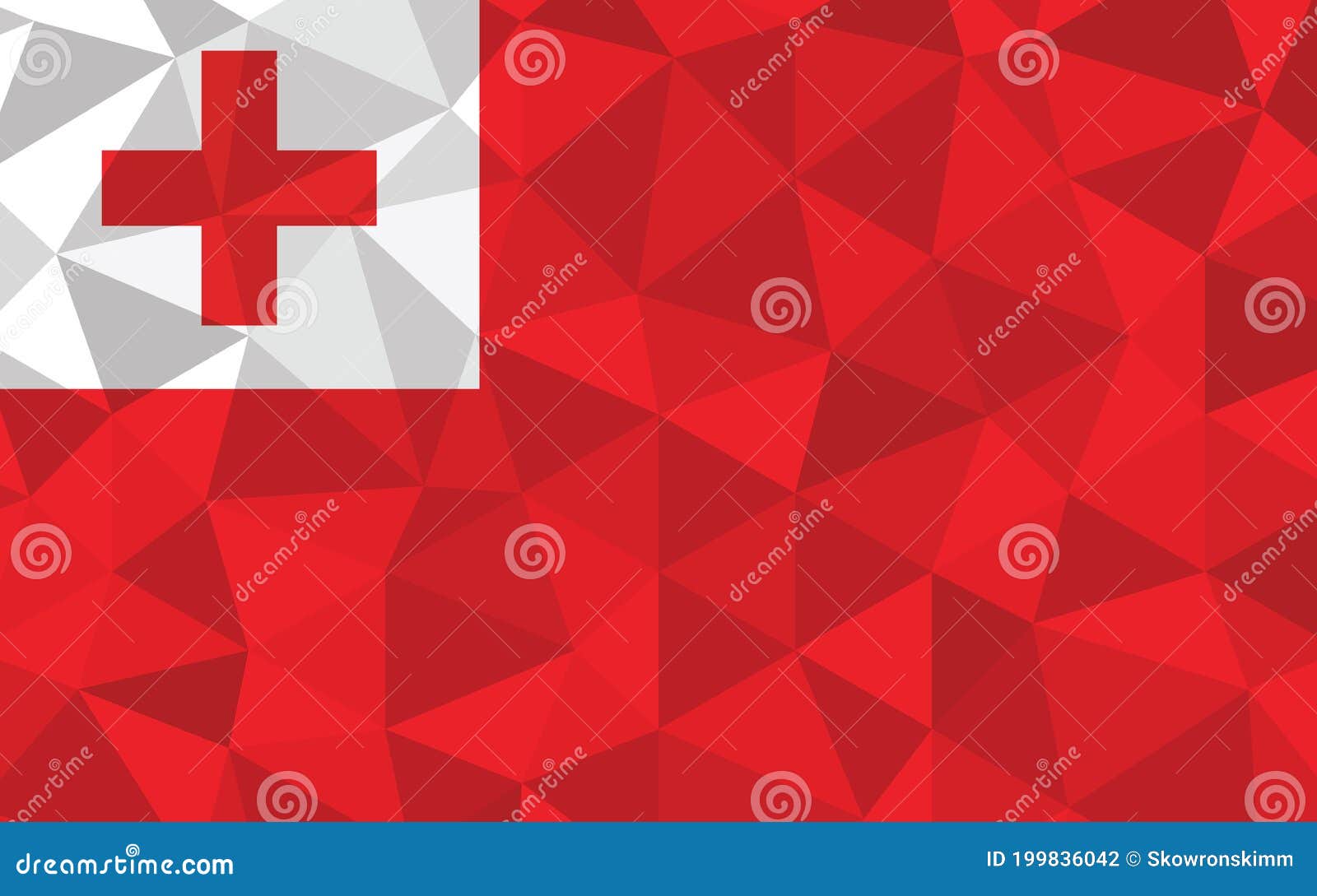 Low Poly Tonga Flag Vector Illustration. Triangular Tongan Flag Graphic ...