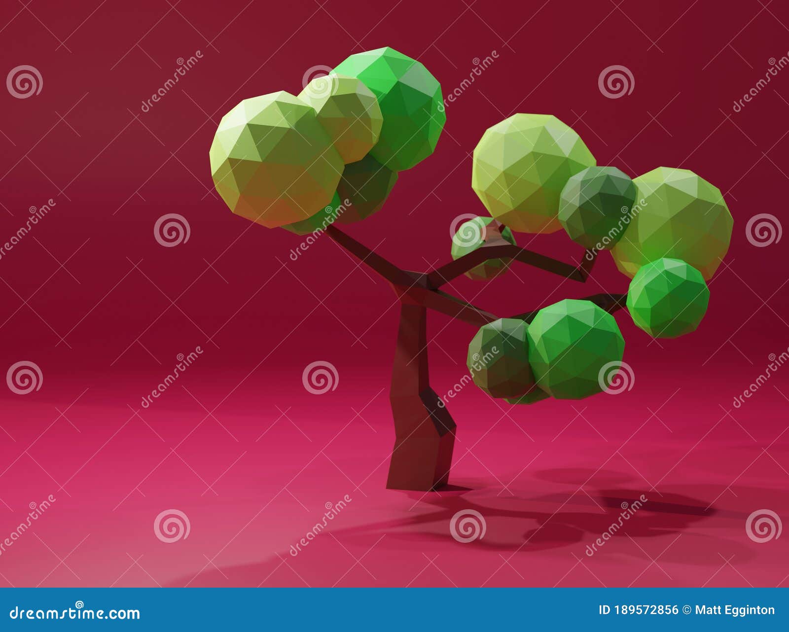 3d Low Poly Tree Snowing Cartoon Style 3d Render Winter Concept Royalty ...