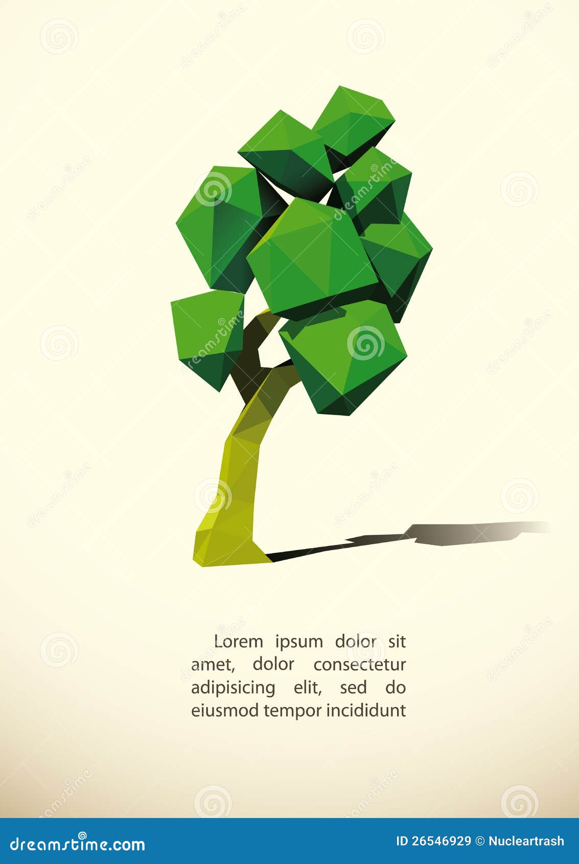 Poly Tree. Green Nature Season Plants Vector Stylized Geometrical Forms ...
