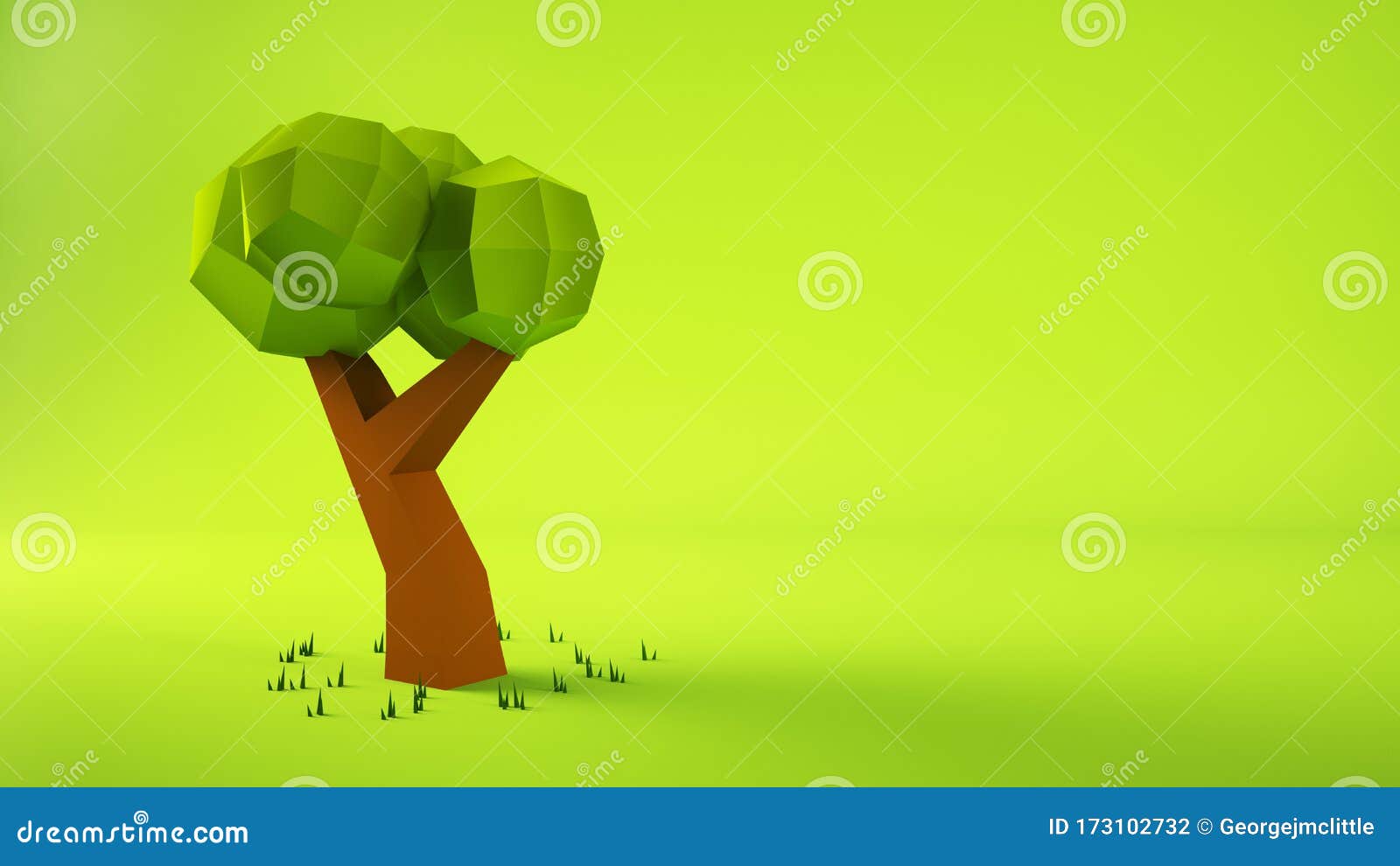 Low poly tree stock illustration. Illustration of rendering - 173102732