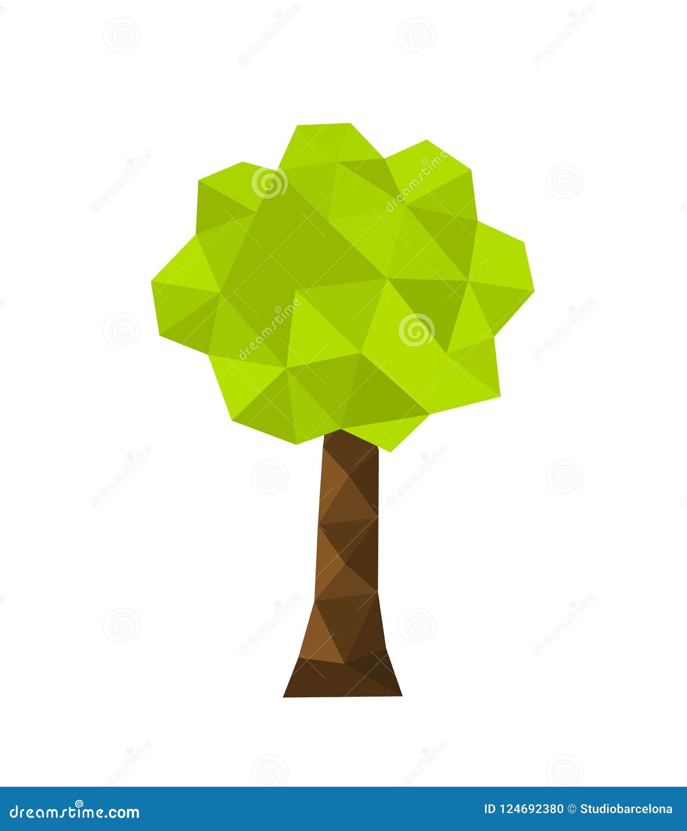 Low poly tree icon stock vector. Illustration of growing - 124692380