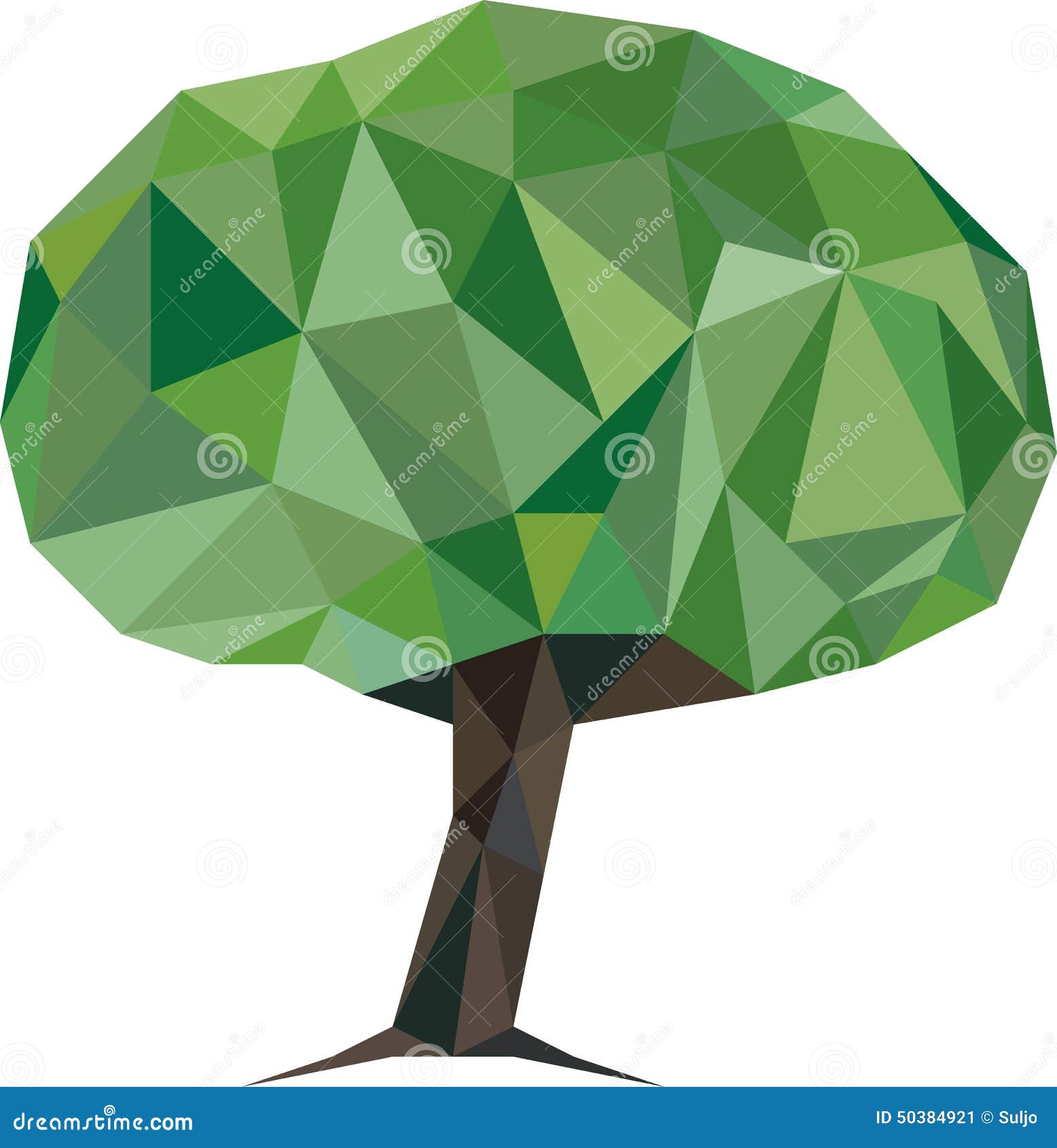 Low Poly Tree stock illustration. Illustration of environment - 50384921