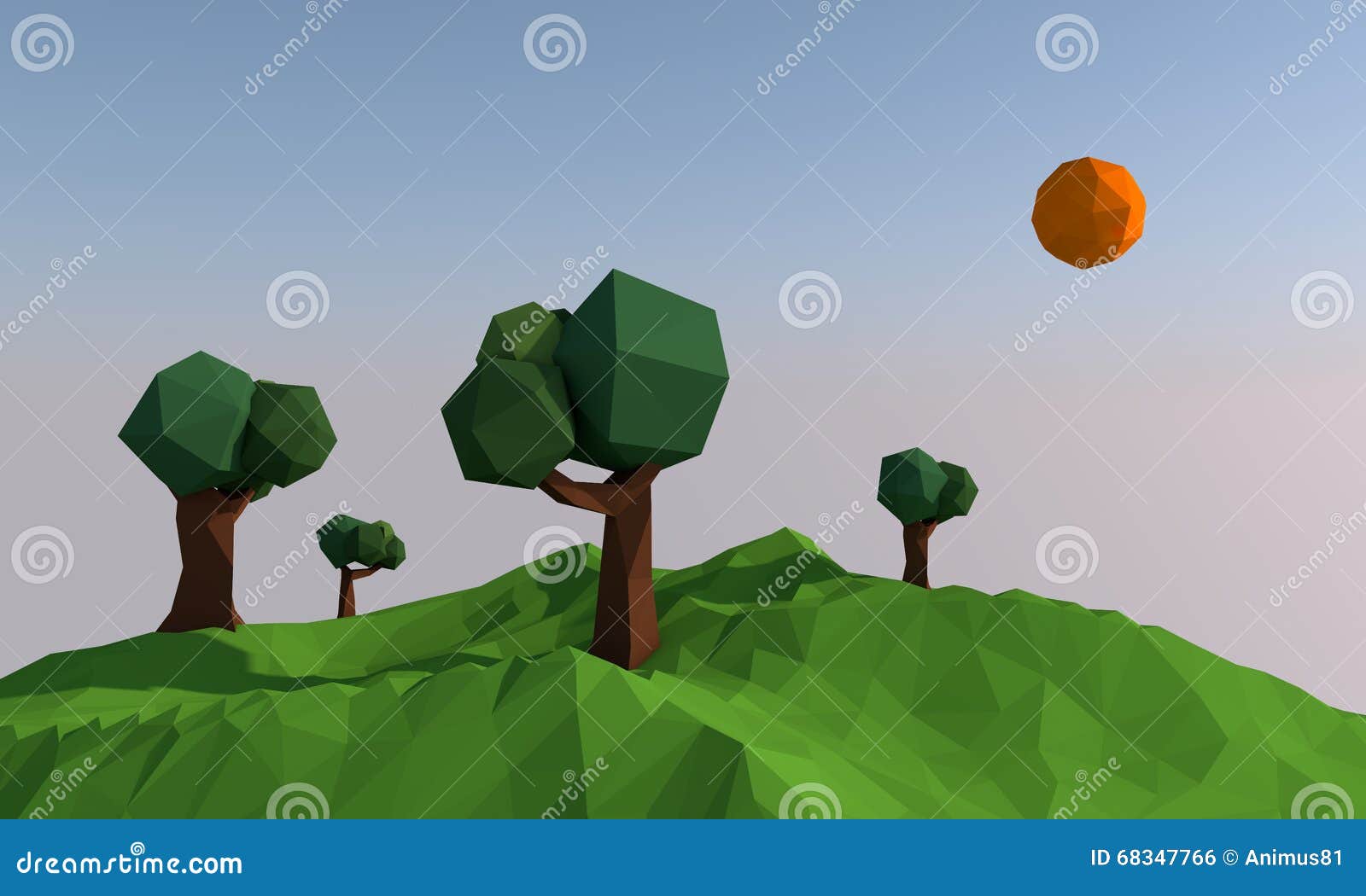 Low poly trees stock illustration. Illustration of light - 68347766