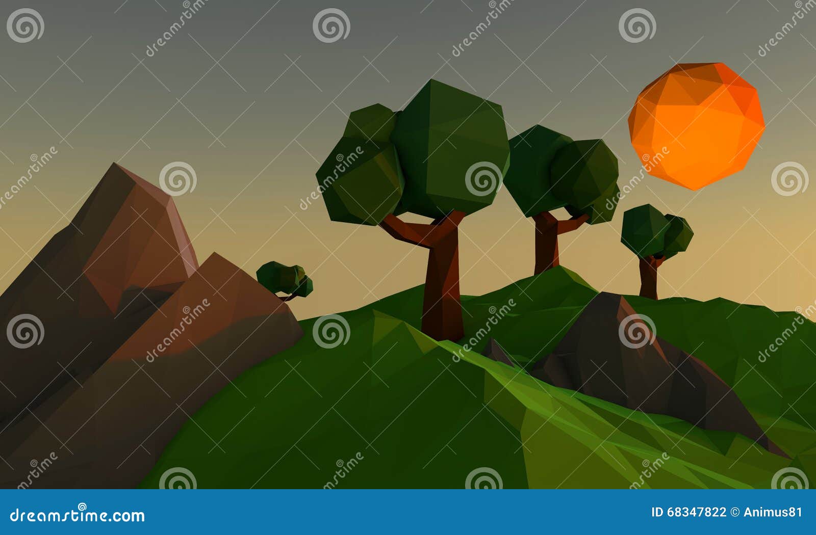 Low poly trees stock illustration. Illustration of outdoor - 68347822