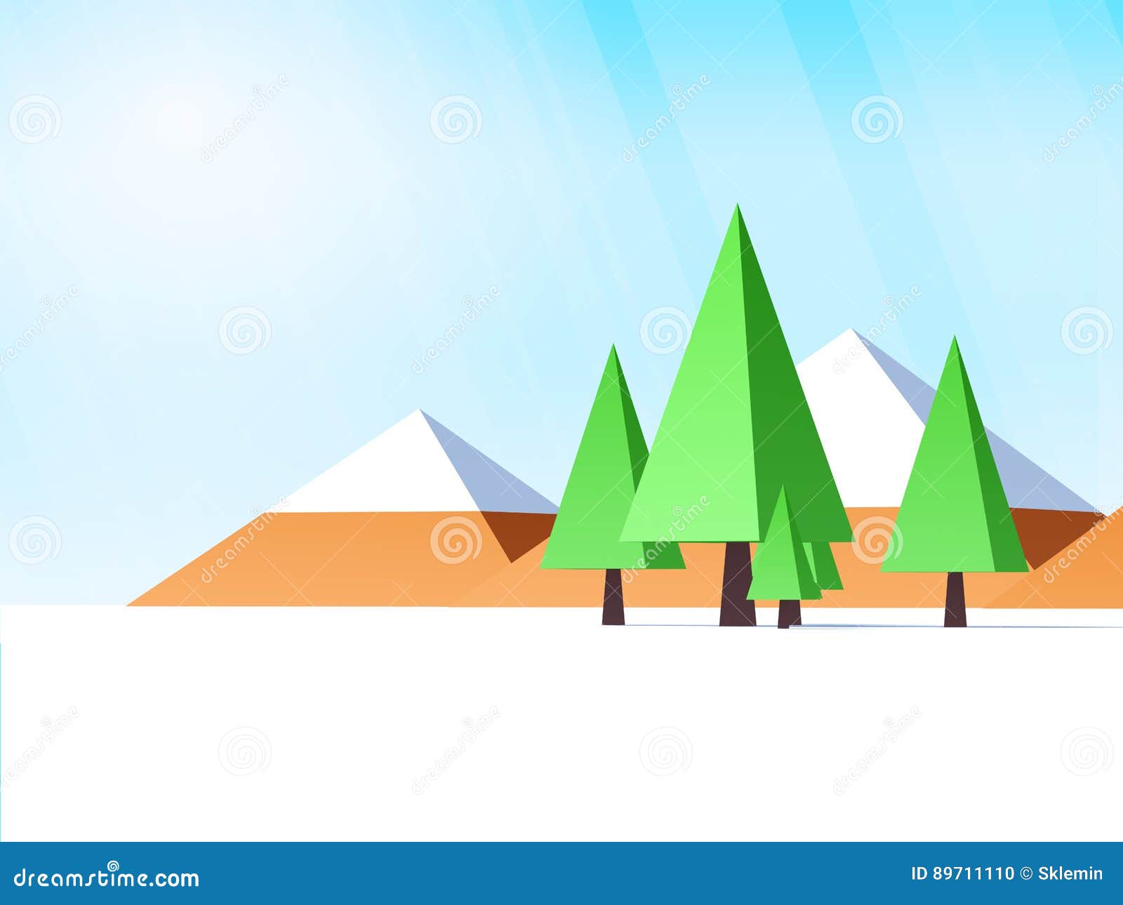 Low poly trees stock illustration. Illustration of polygon - 89711110