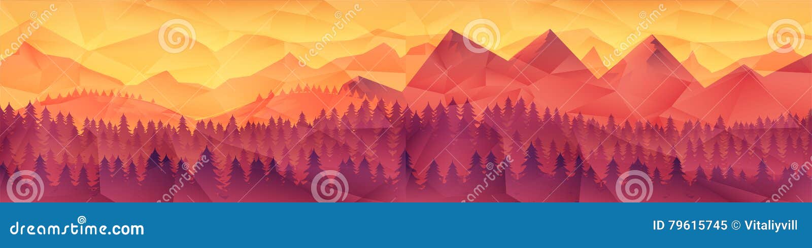 Low Poly Triangle Geometrical Background With Sun Over Sunset And ...