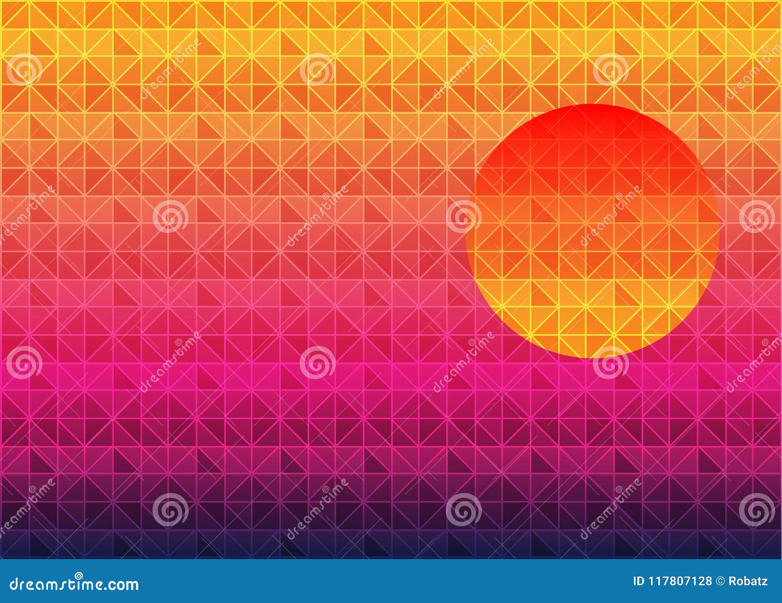 Low Poly Triangle Geometrical Background with Sun Over Sunset ...