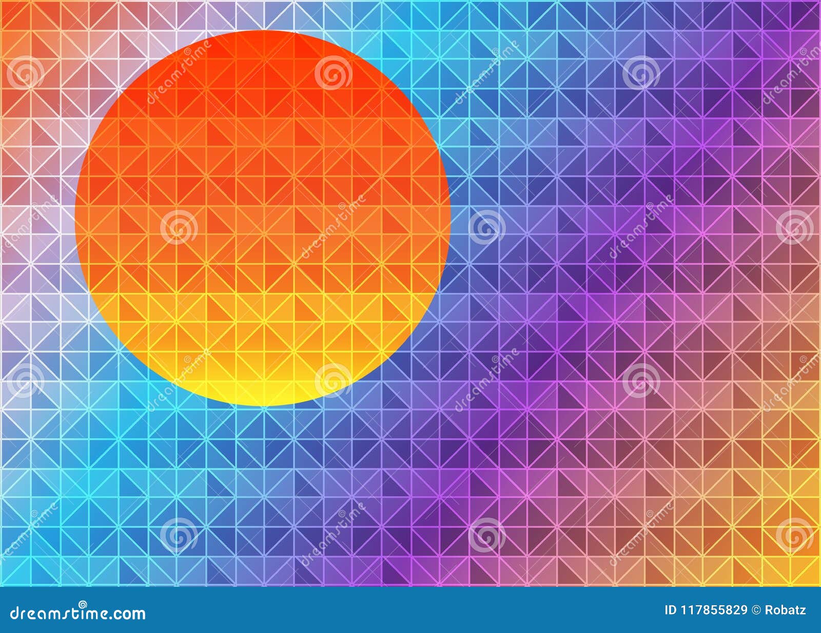 Low Poly Triangle Geometrical Background with Sun Over Sunset ...