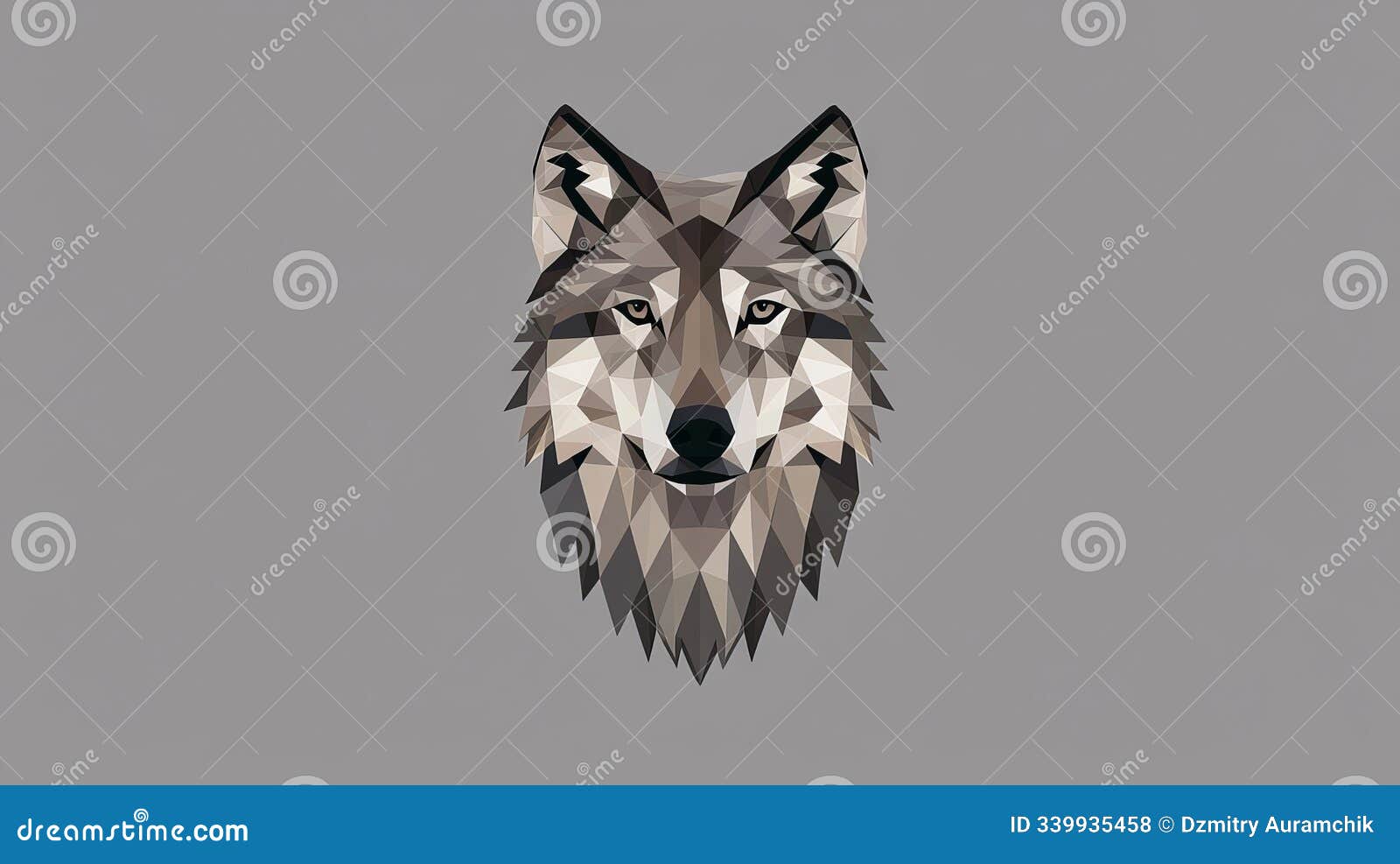This Low Poly Triangular and Wireframe Image of a Wild Wolf Depicted on ...