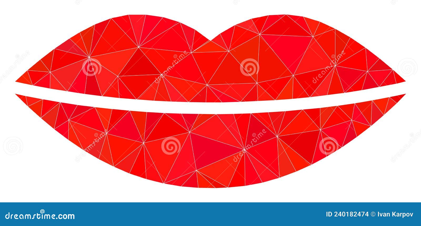 Smile Lips Low-Poly Mocaic Icon Stock Vector - Illustration of love ...