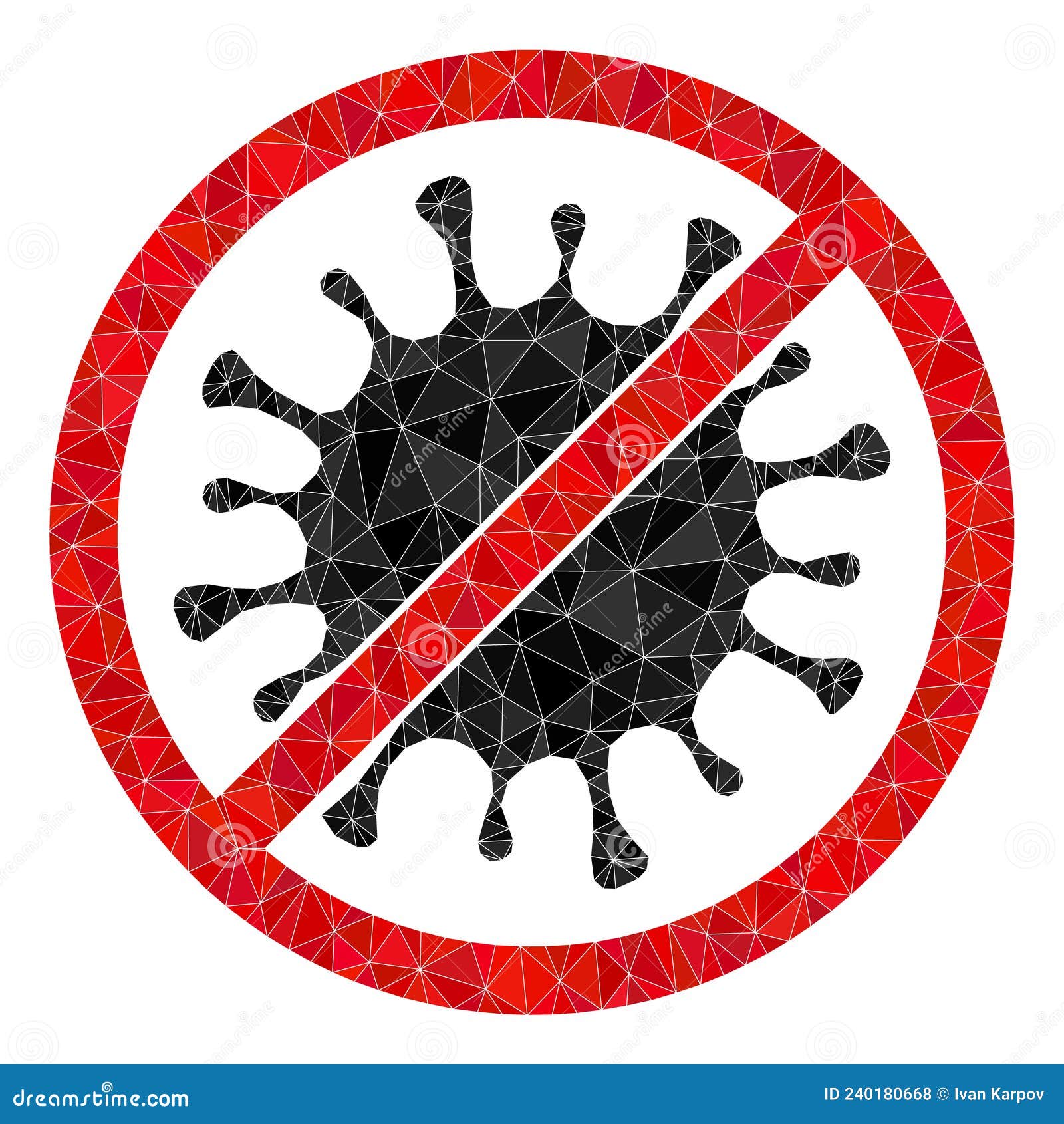 Stop Microbe Lowpoly Mocaic Icon Stock Vector - Illustration of ...