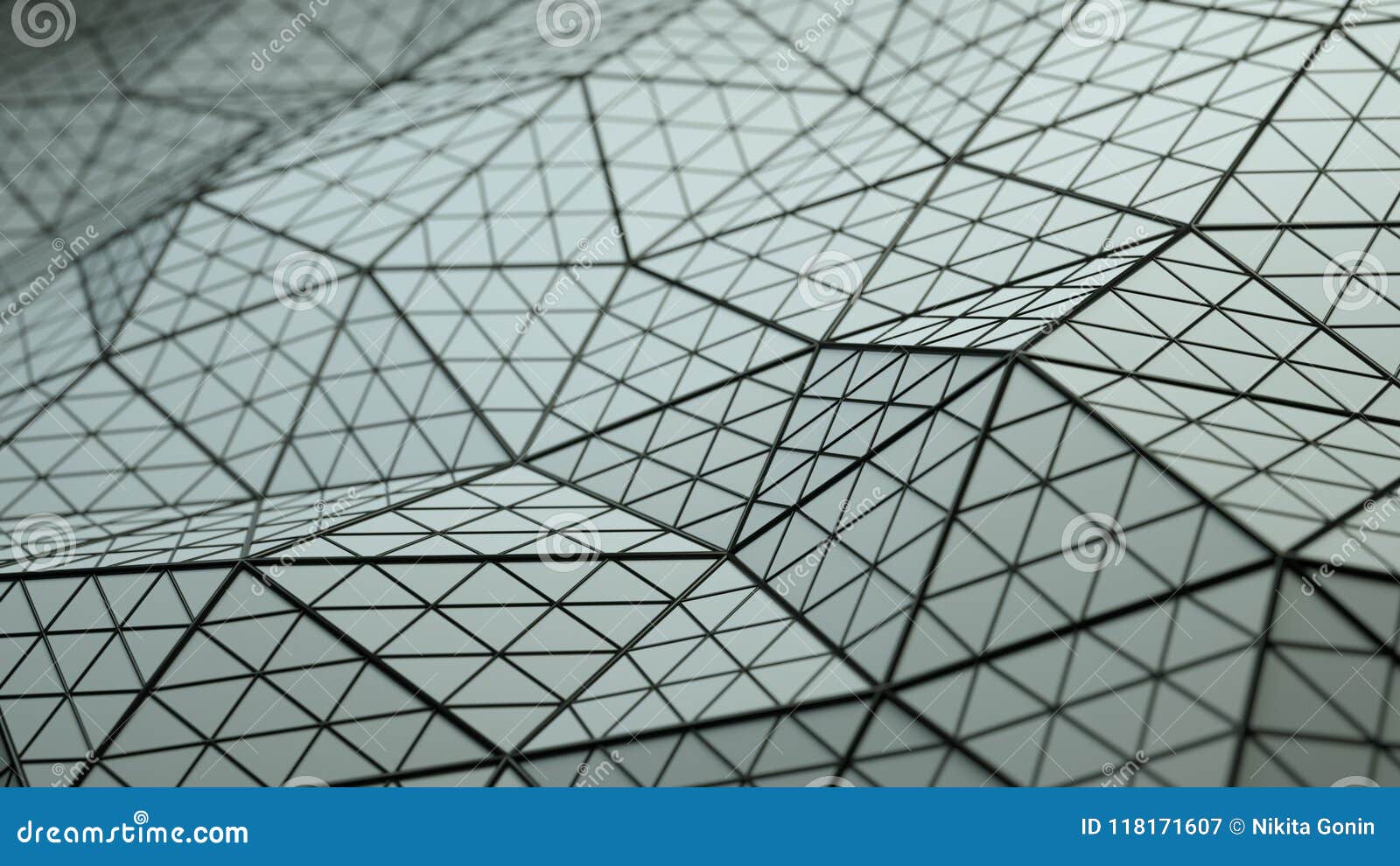 Low Poly Triangulated Surface 3D Render Stock Illustration ...