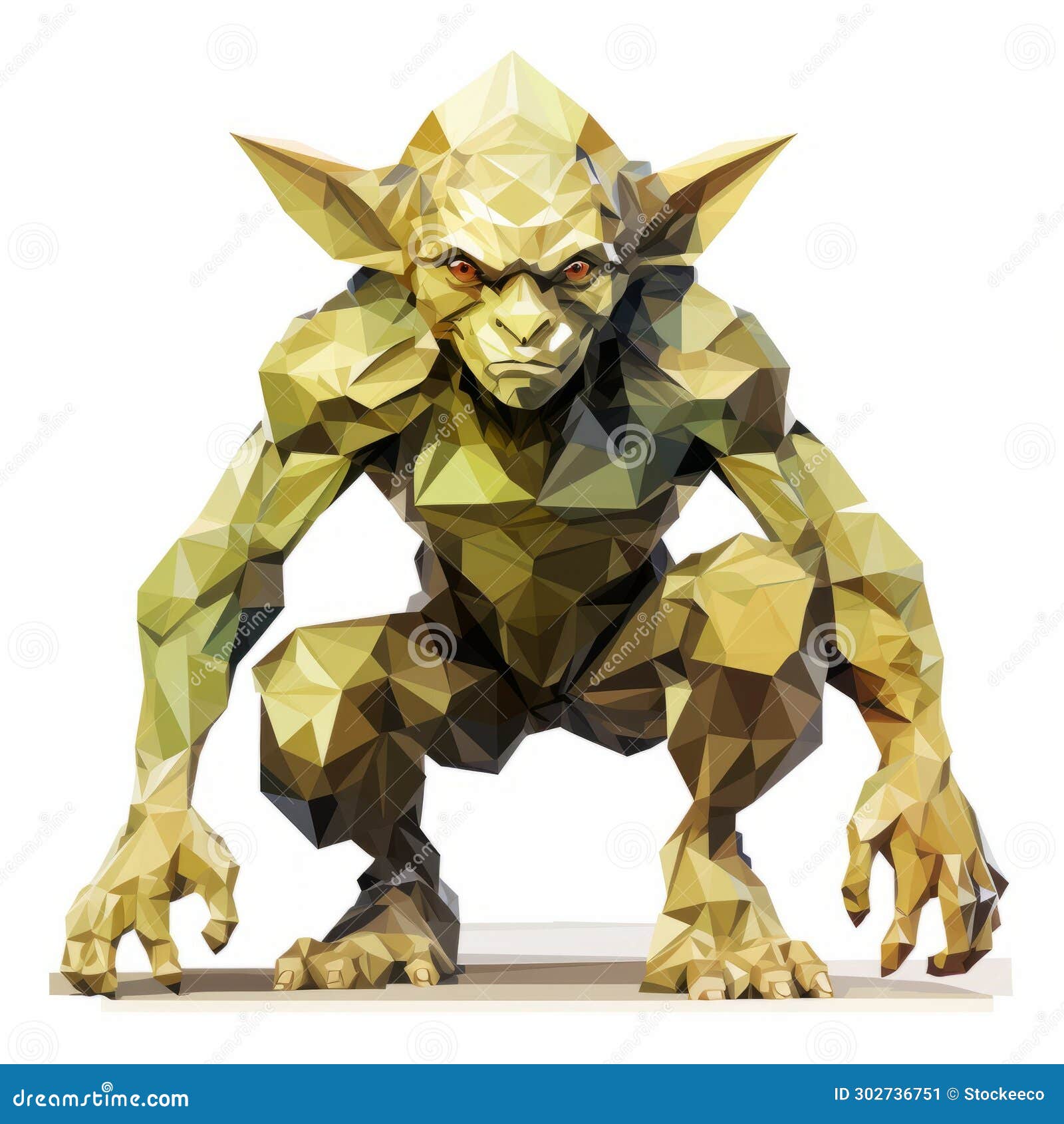 Low Poly Troll: Symbolist Figurative Goblin with Algorithmic Art Stock ...