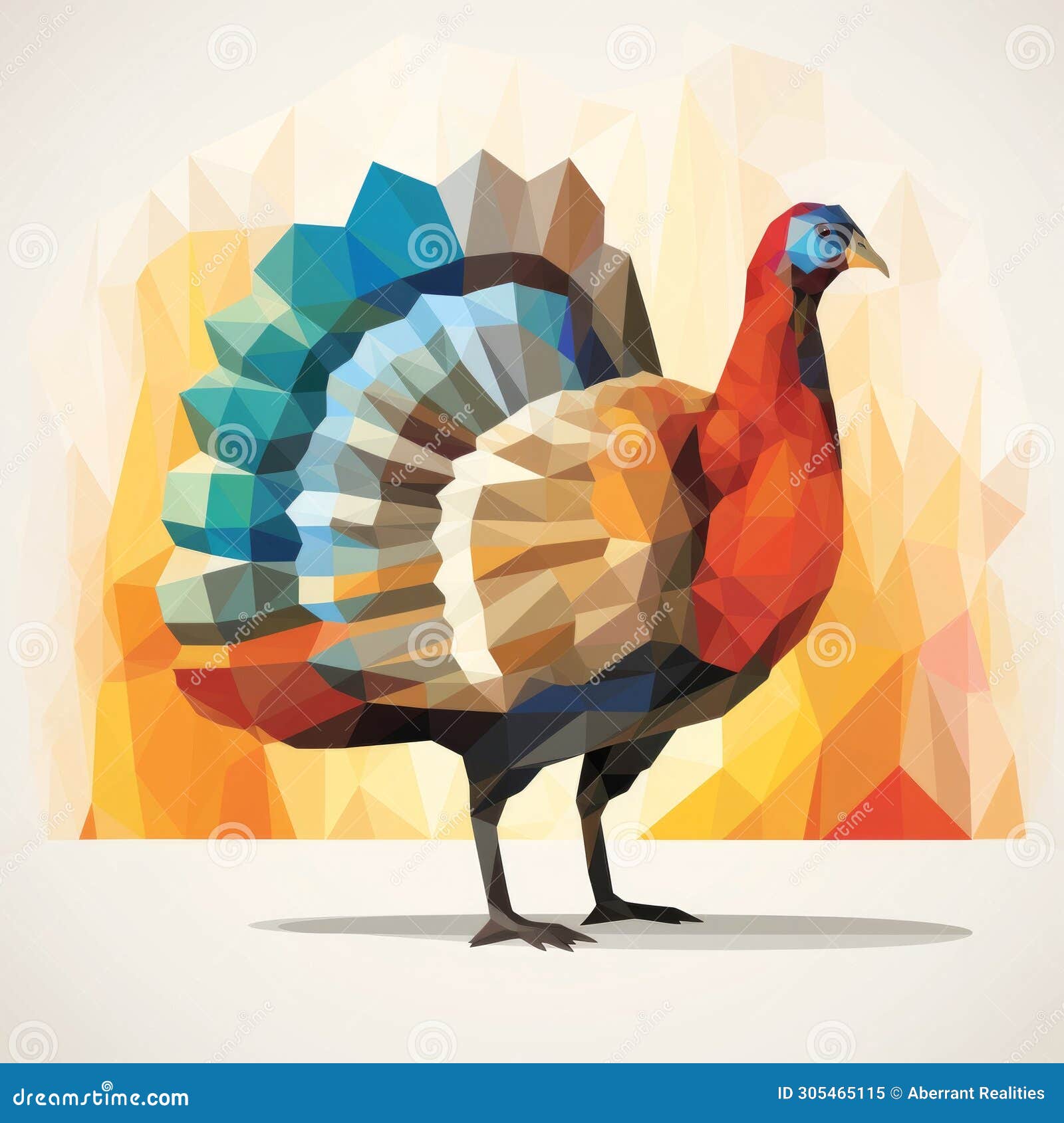 Low Poly Turkey Illustration on White Background Stock Illustration ...