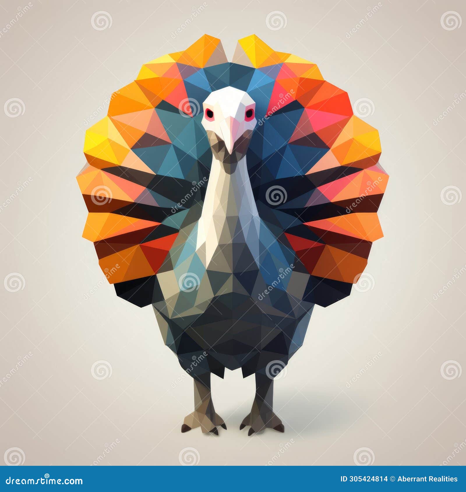 A Low Poly Turkey is Shown in an Abstract Style Stock Illustration ...