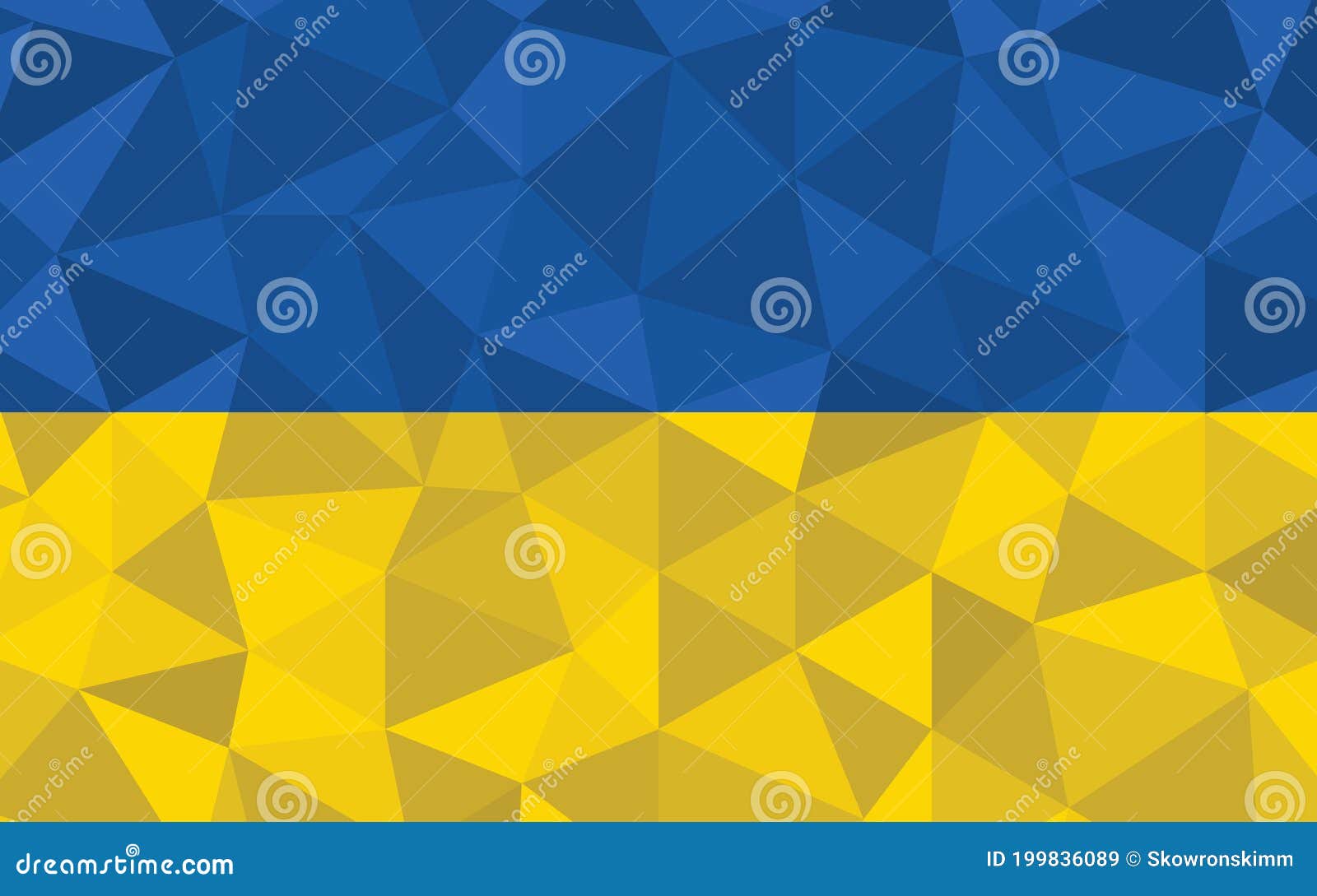 Low Poly Ukraine Flag Vector Illustration. Triangular Ukrainian Flag ...