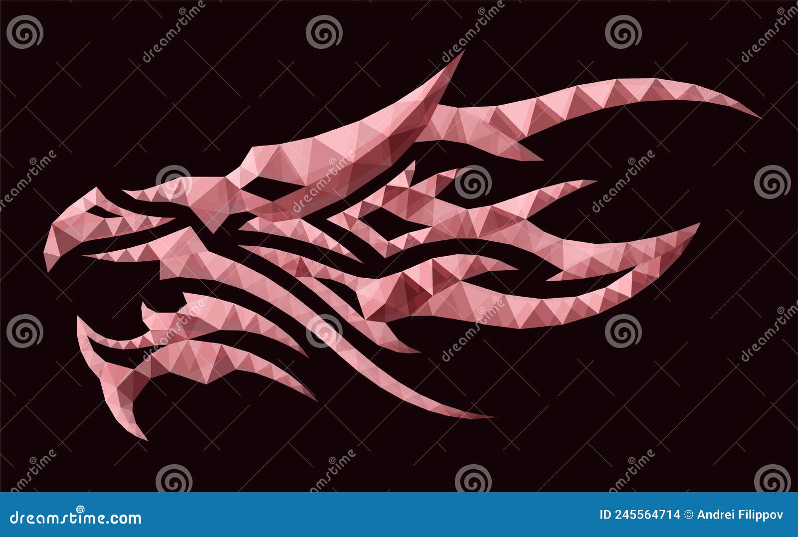 Low Poly Vector Art with Red Dragon Head Stock Vector - Illustration of ...