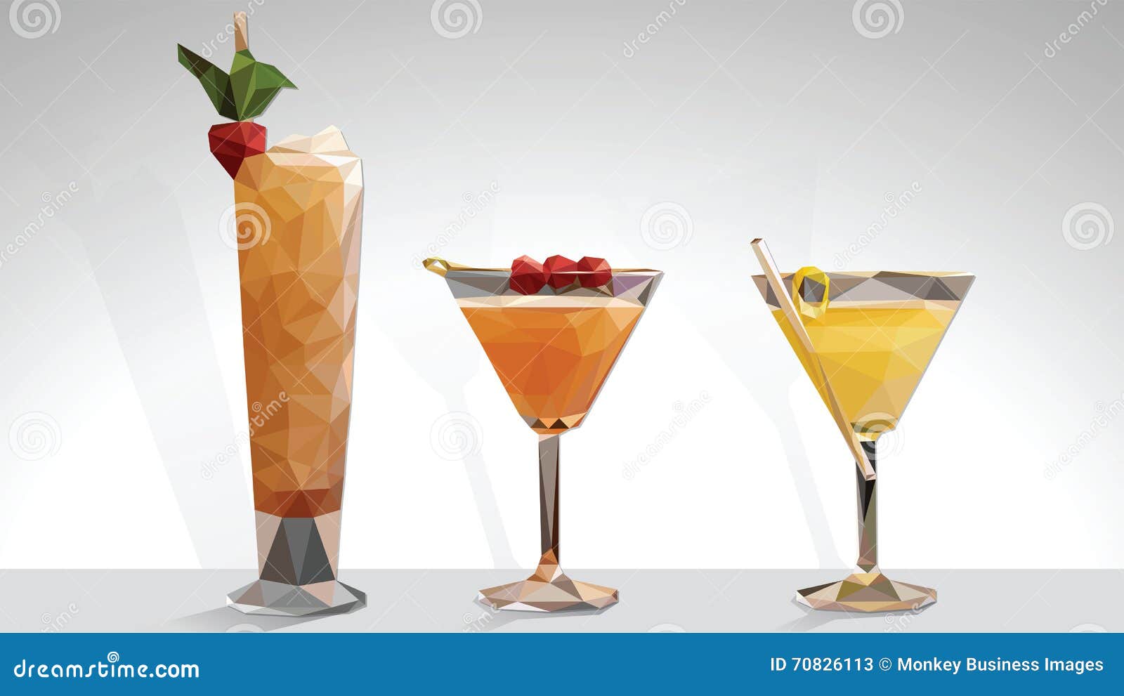 Vector Cocktails Party Poster With Cocktail Set And Tropic Leaves ...