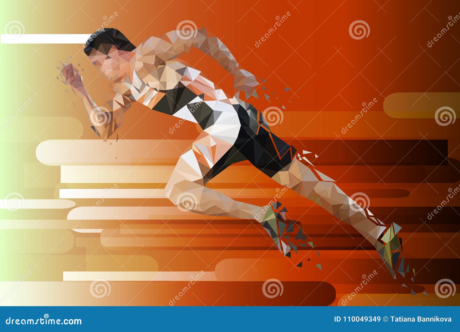Low Poly Vector Illustration. Running Athlete Stock Vector ...