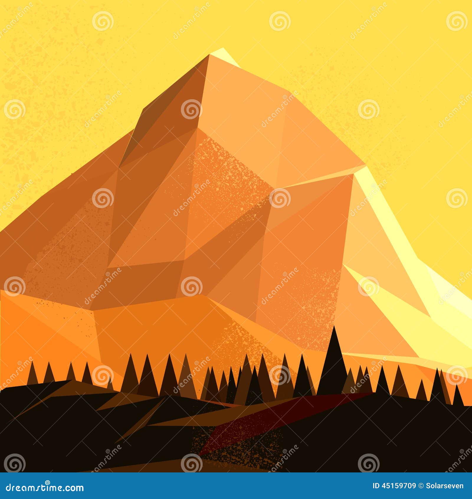 Low Poly Vector Mountain stock vector. Illustration of effect - 45159709
