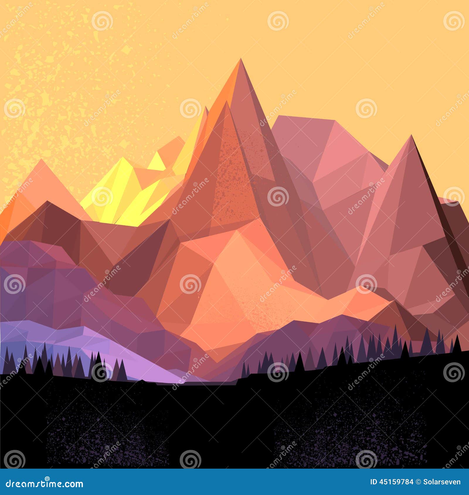 Low Poly Vector Mountain stock vector. Illustration of effect - 45159784