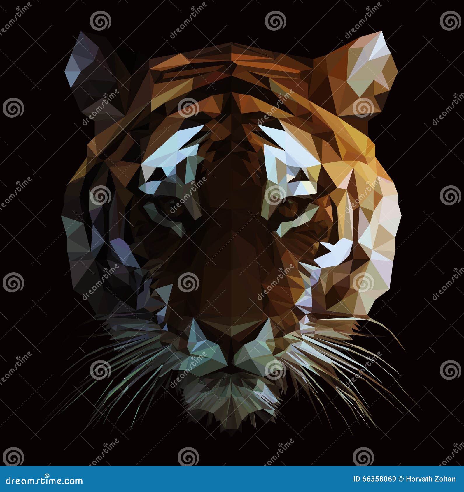 Low Poly Vector Tiger Illustration Stock Illustration - Illustration of ...