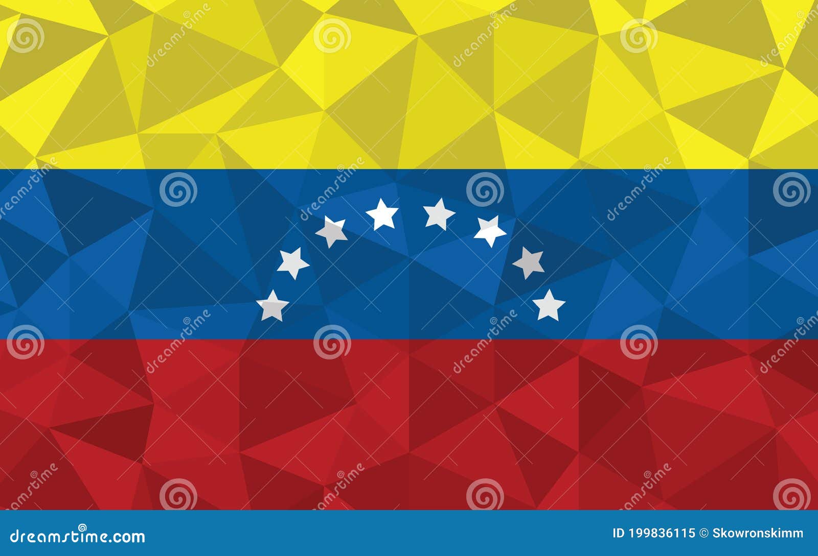 Low Poly Venezuela Flag Vector Illustration. Triangular Venezuelan Flag ...