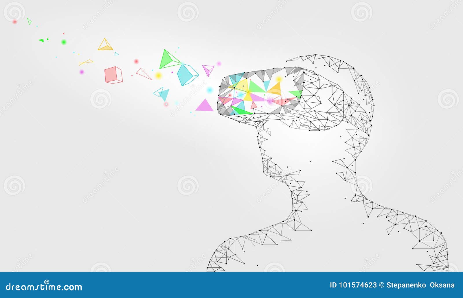 Connected Dots Point Line Triangle Leaf. Eco Nature Concept On White ...