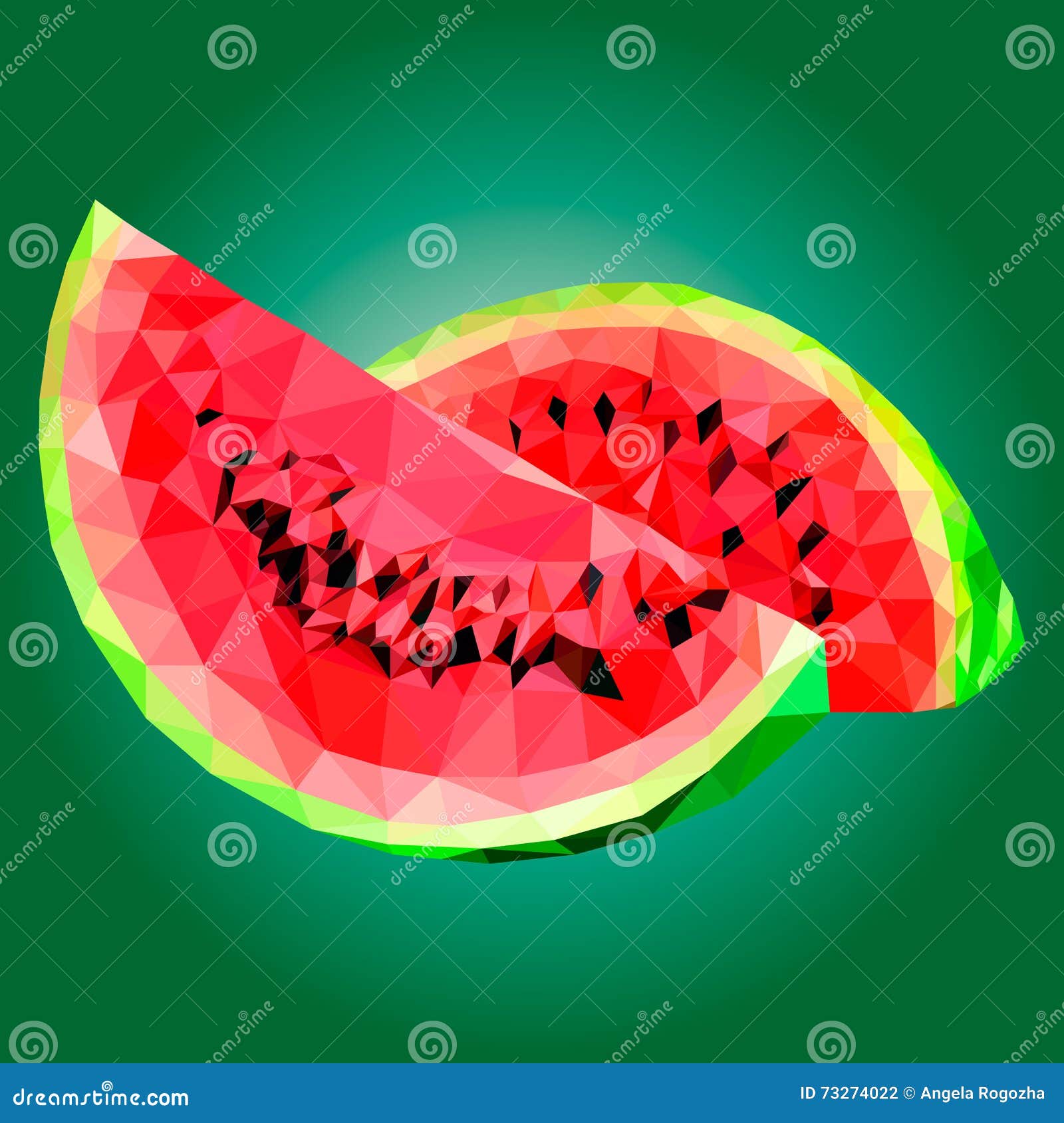 Low Poly Watermelon Illustration Stock Illustration - Illustration of ...