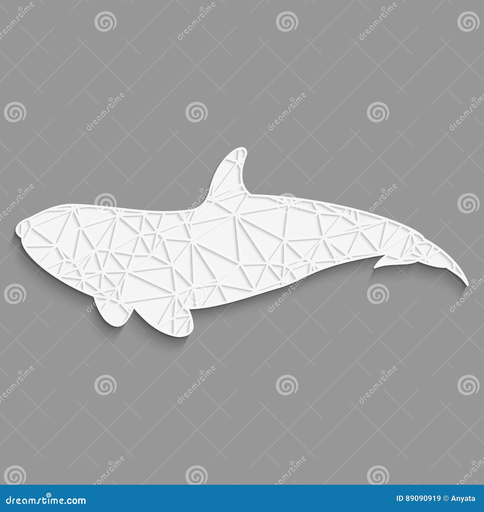 Low Poly Whale 3d with Realistic Shadow Stock Vector - Illustration of ...