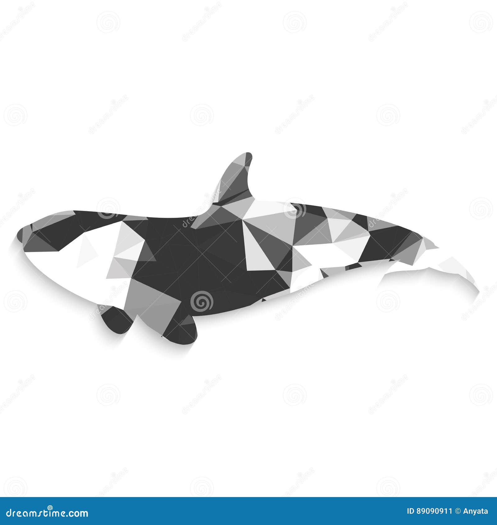 Low Poly Whale Monochrome 3d with Realistic Shadow Stock Vector ...