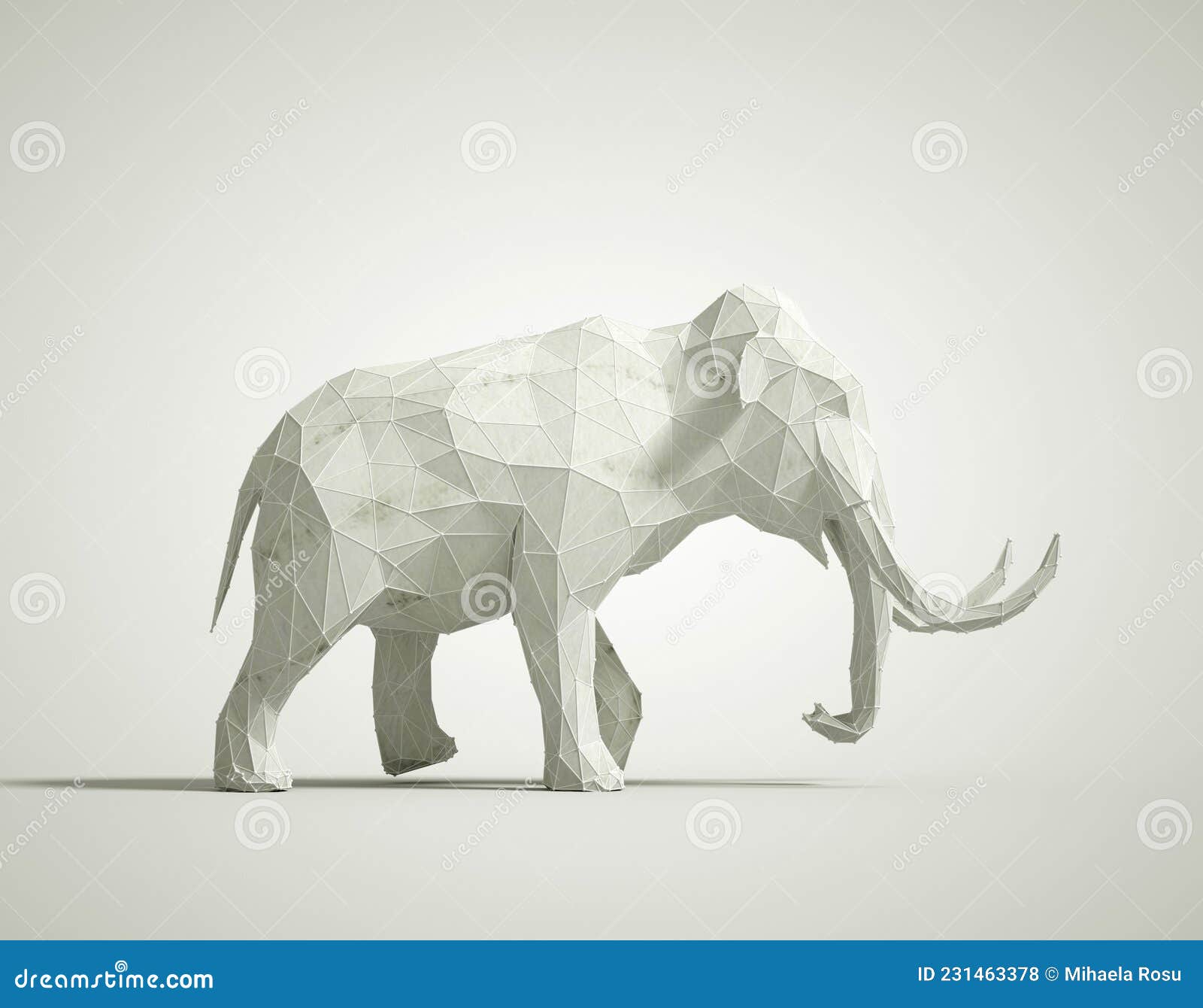 Low poly white elephant stock illustration. Illustration of white ...