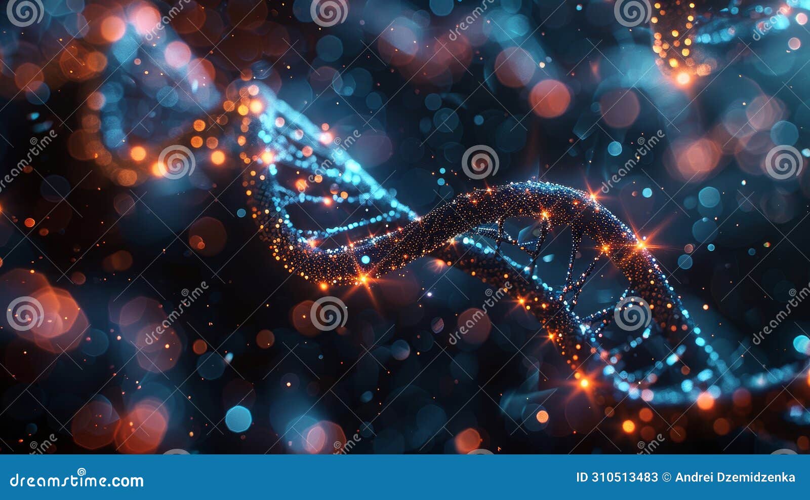 A Low Poly Wire Frame Style Design of a DNA Molecule or Helix. a Banner ...